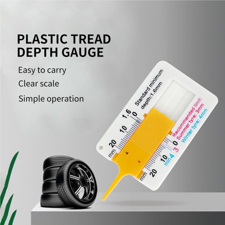 Tire Depth Ruler Compact Plastic Car White Tire Tire Tread Depth Ruler ...