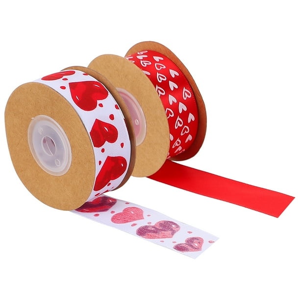 2 Rolls Wrapping Ribbon Gift Box Packing Ribbon Valentine Printed ...