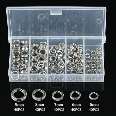 Uxcell 1.2mm x 9mm Fishing Split Rings, 50 Pack 304 Stainless Steel ...