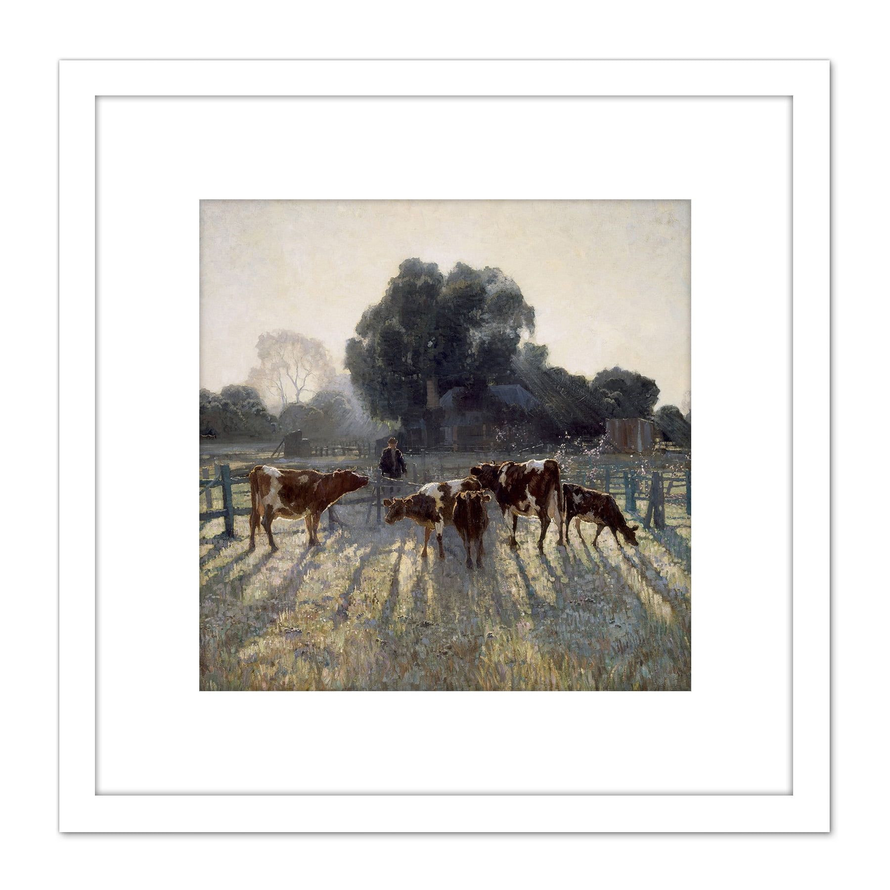 Elioth Gruner Spring Frost Painting 8X8 Inch Square Wooden Framed Wall ...