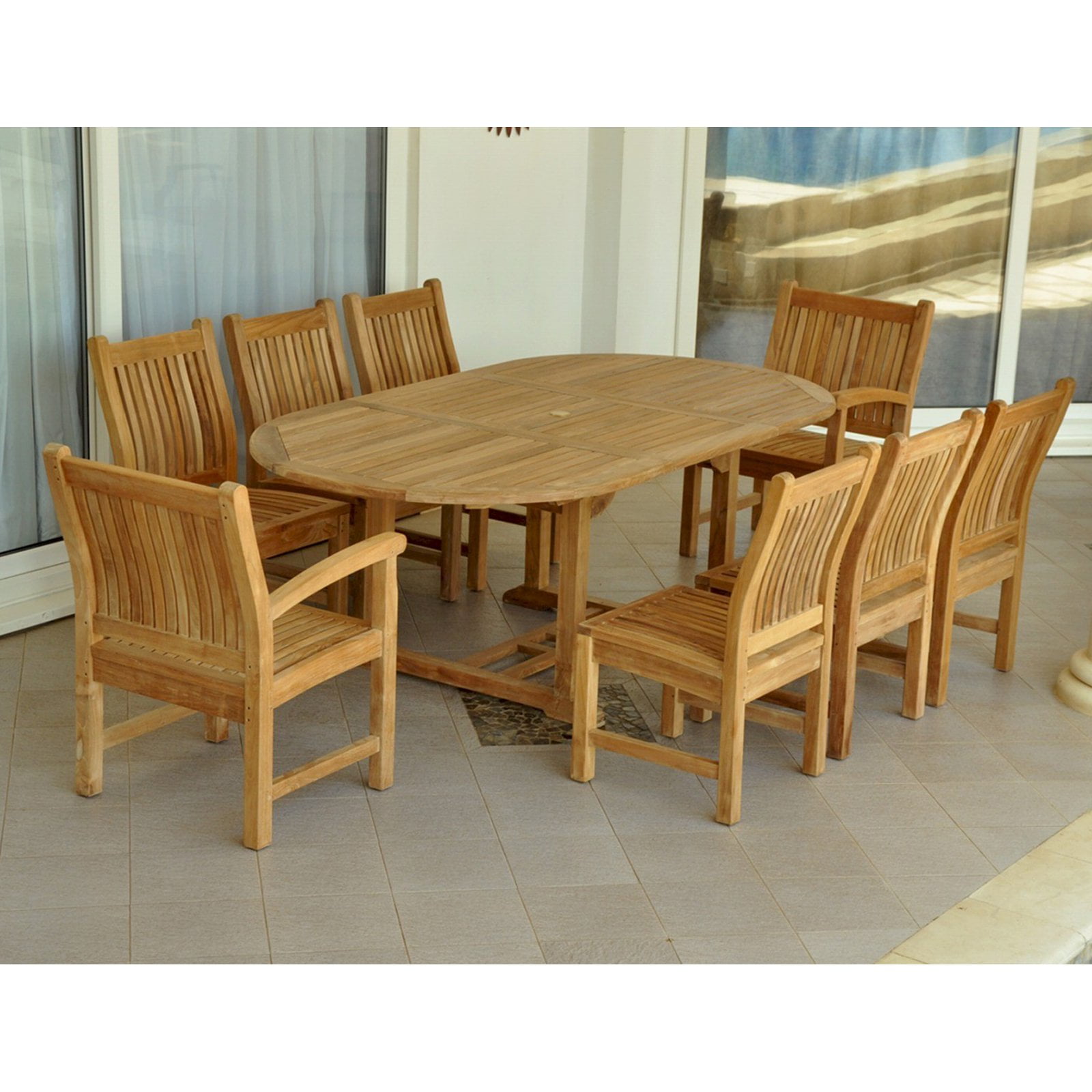 Anderson Teak Sahara 9 Piece Extension Patio Dining Set - Walmart.com