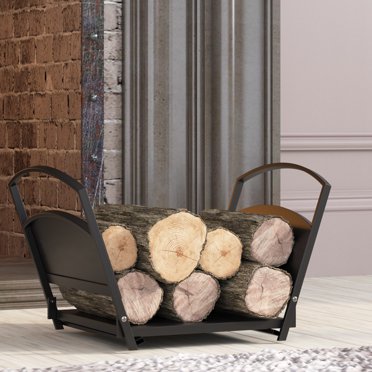 NovaCraft 24 Inch Firewood Log Rack, Round Tubular Log Hoop Storage ...