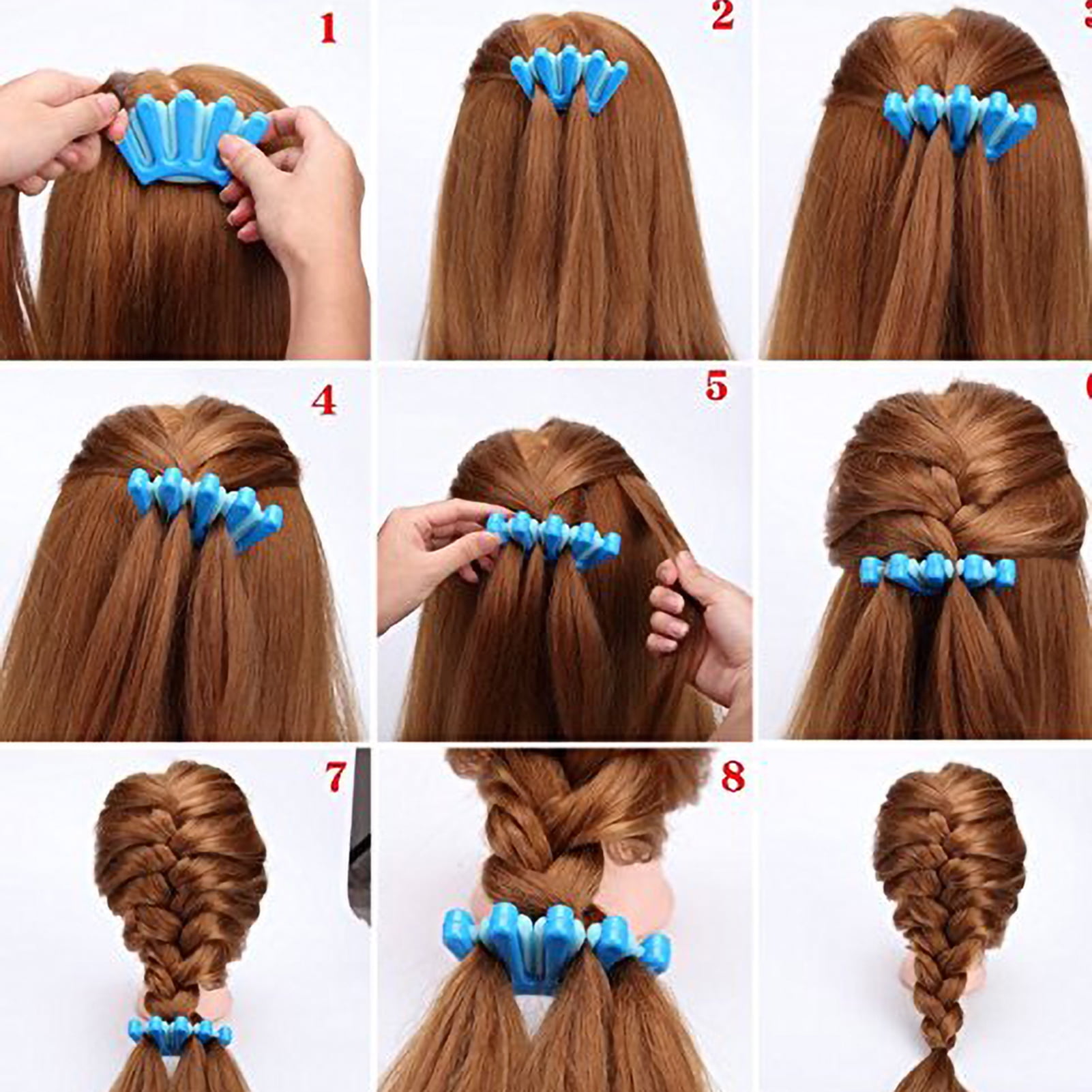 Kritne 2 Colors Portable Roller DIY French Styling Hair Braider, Blue ...