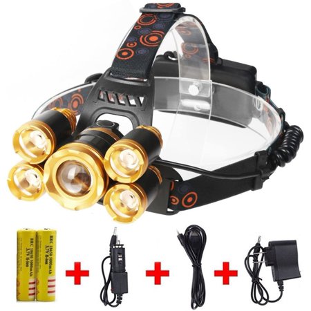 Brightest Headlamp,Super Bright 12000 Lumen 5LED Work Headlight with ...