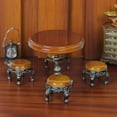 Miniature Wooden Round Table Doll House Side Table Dollhouse Decoration ...