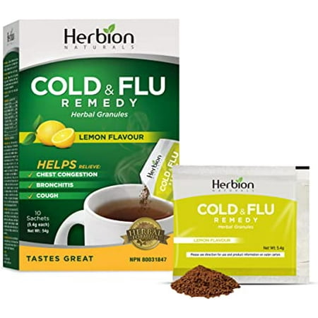Herbion Naturals Cold & Flu Remedy Herbal Granules with Natural Lemon ...