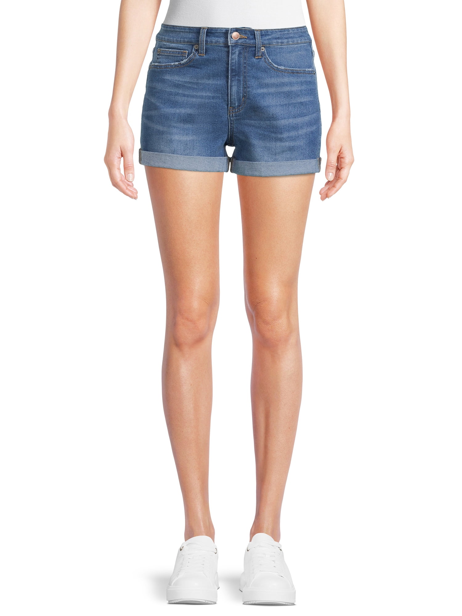 No Boundaries Juniors Curvy Mom Shorts - Walmart.com