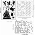 1 Set 1Pc PET Hollow Out Drawing Painting Stencils with 1Pc Carbon ...