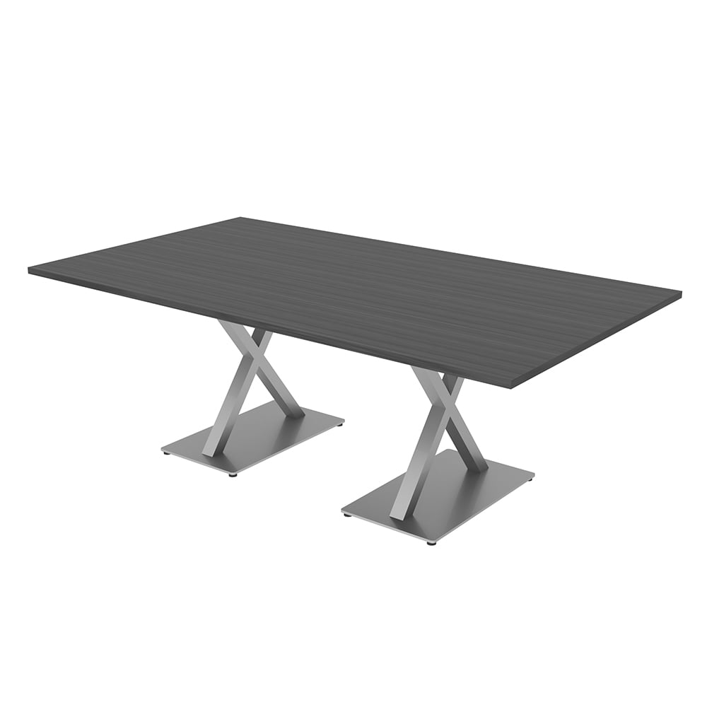 7Ft Rectangular Conference Room Table With Power And Data X Bases ...