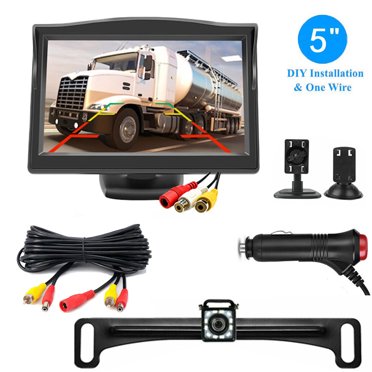 Podofo Wireless Car Backup Camera Kit 4.3" Mirror Monitor Waterproof ...