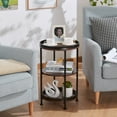 Round Side Table, 3 tiers Round End Table for Living Room, Bedroom ...