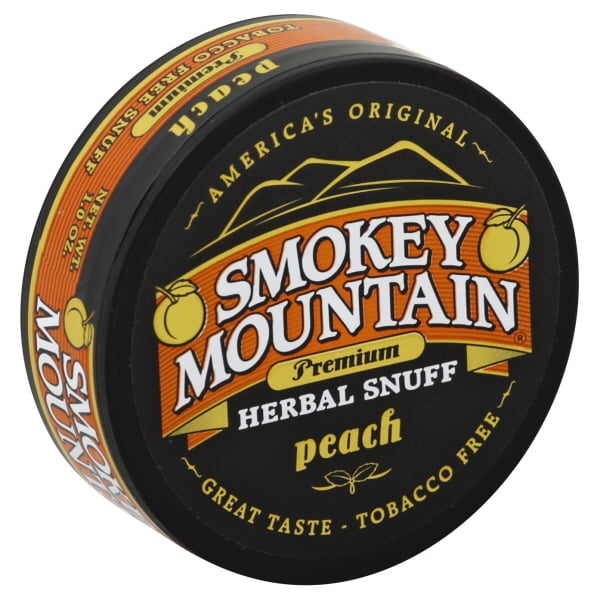 Smokey Mountain Herbal Snuff - Tobacco & Nicotine Free - 1 Can -Peach ...