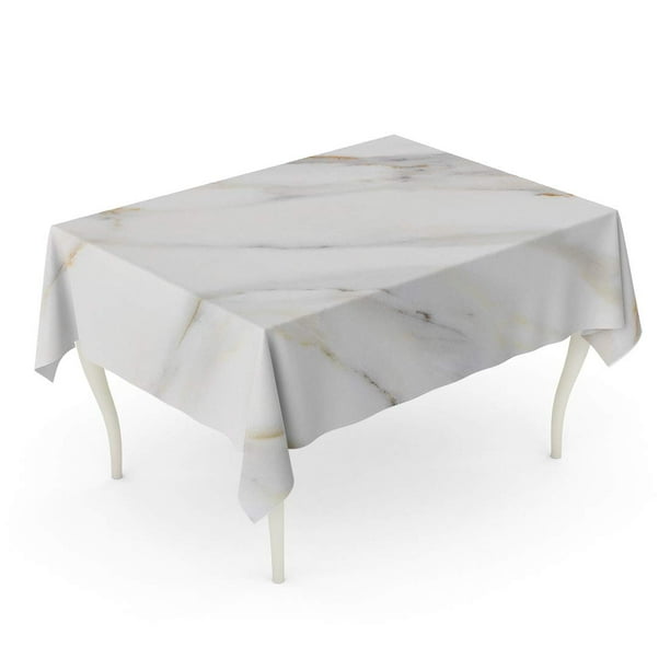 SIDONKU Light Natural Marble Rough Stone Tablecloth Table Desk Cover ...