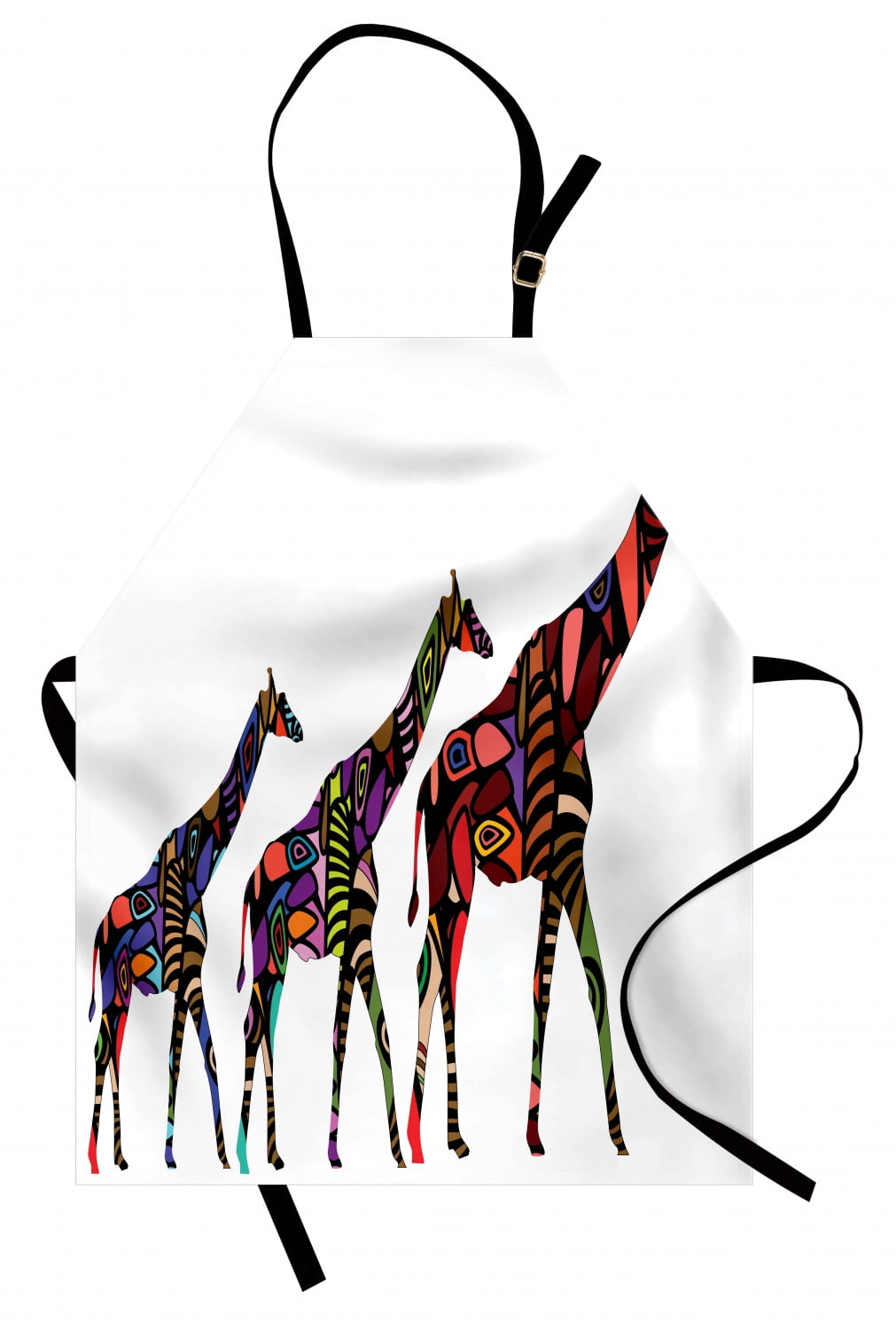 Zoo Apron African Giraffes in Ethnic Style Eastern Environment Retro ...