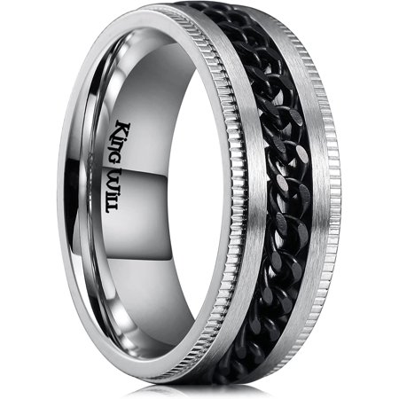 King Will Intertwine 8mm Spinner Ring Stainless Steel Fidget Ring ...