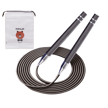 Adjustable Jumping Rope with Self-Locking -with 2 Speed Rope Cables for ...