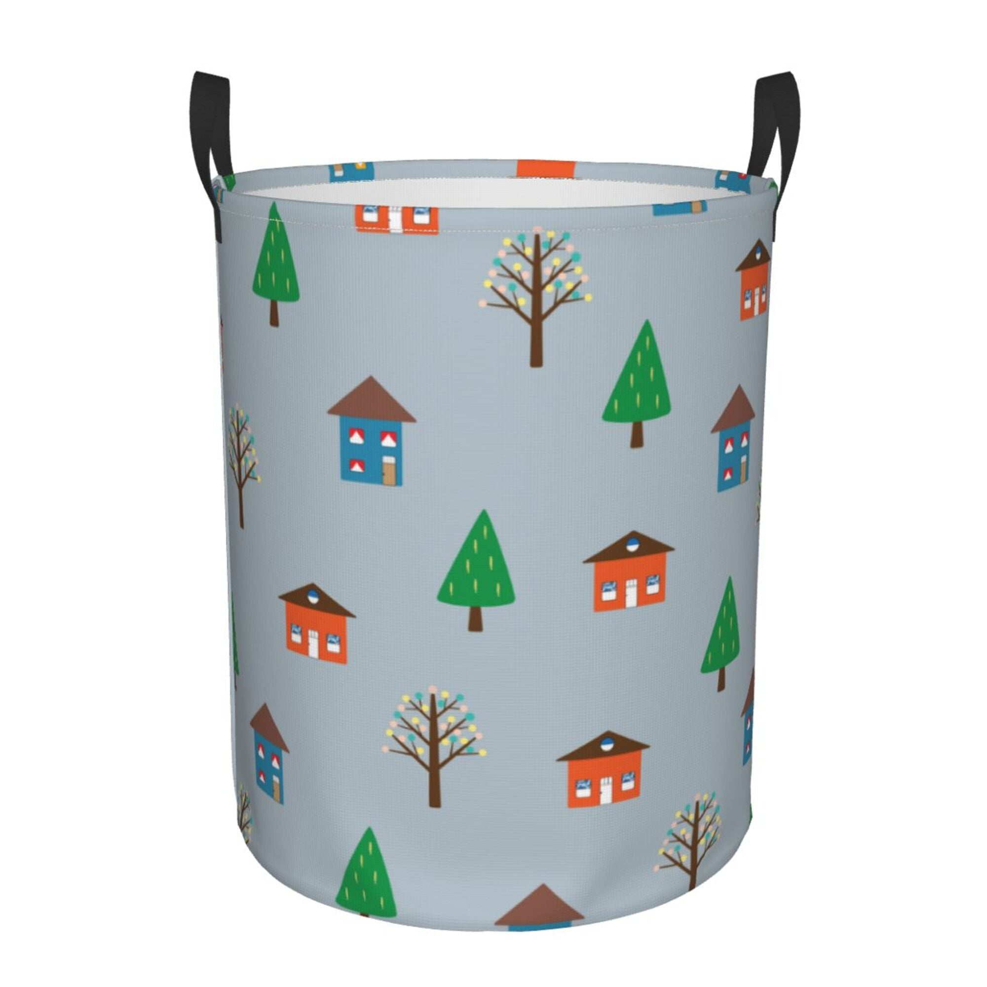LNWH Laundry Basket, Village House Pattern.6 Pattern Foldable Laundry ...