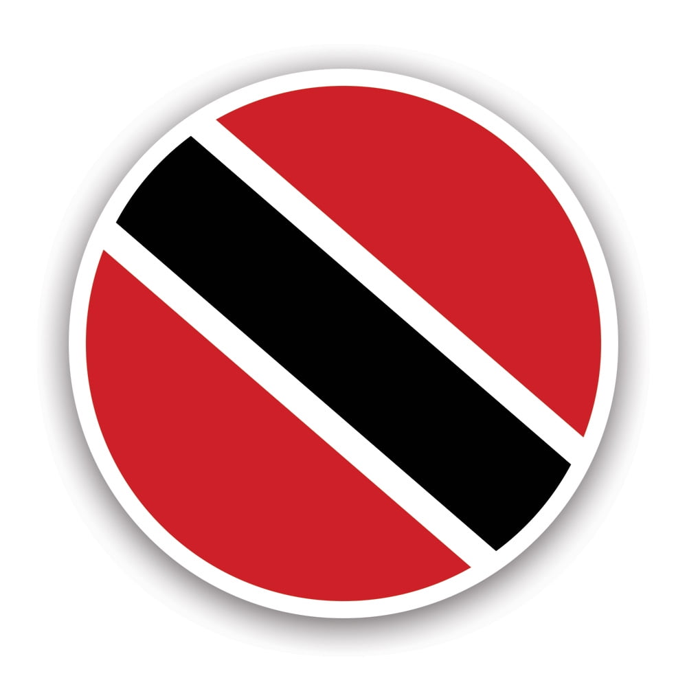 Round Trinidadian Flag Sticker Decal - Self Adhesive Vinyl ...