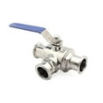 Ball Valve 63mm 304 Stainless Steel 3 Three Way Tri Clamp Ferrule Type ...
