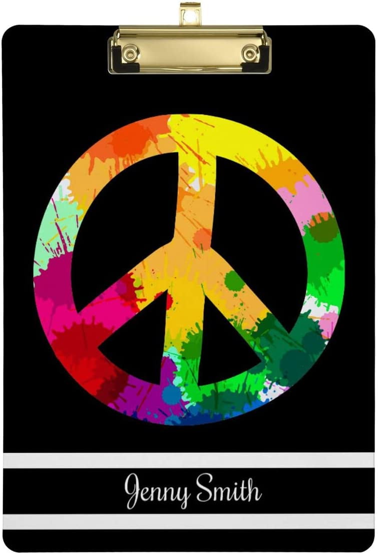 FMSHPON Abstract Peace Sign Clipboard Hardboard Wood Nursing Clip Board ...