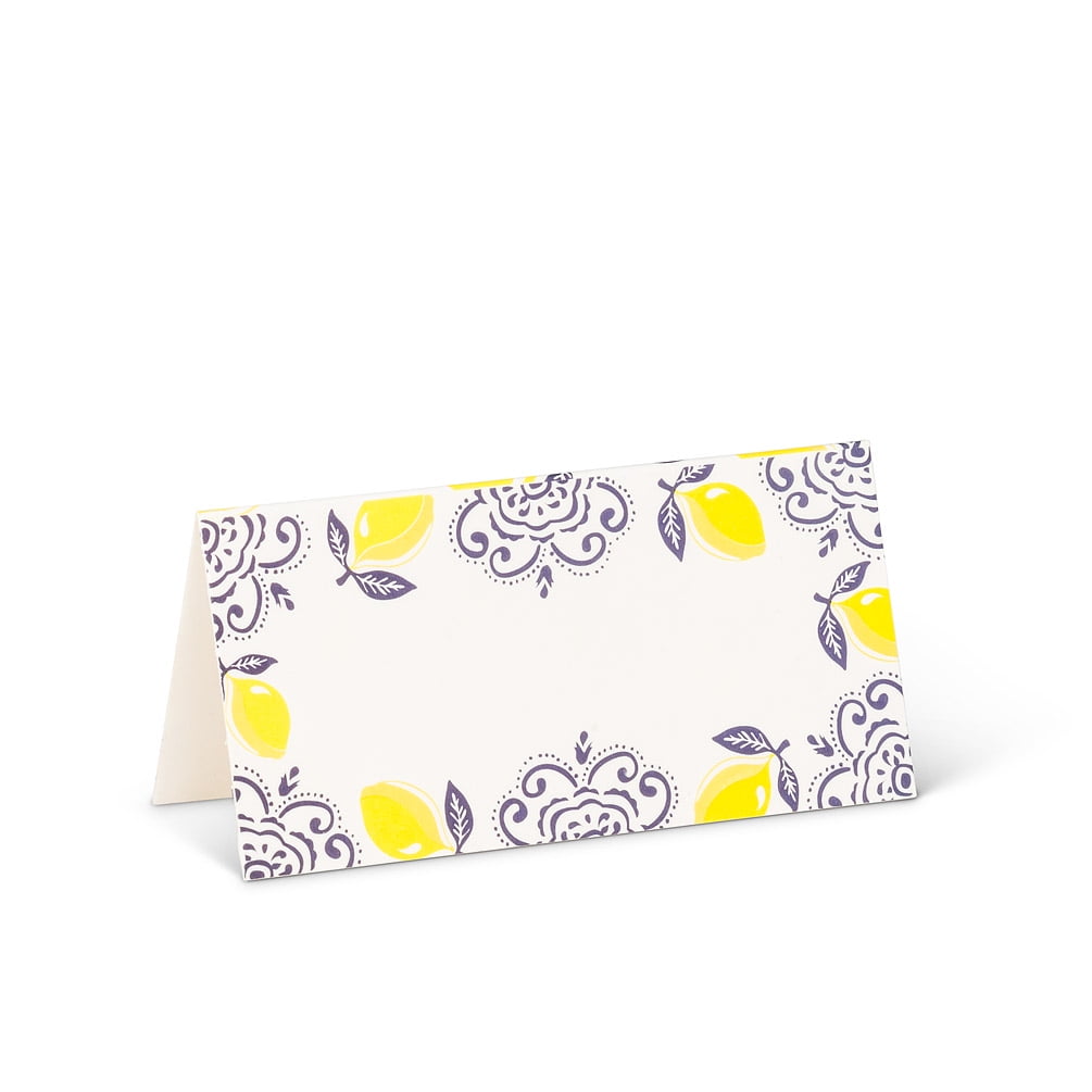 Set of 12 Lemon Print Folded Place Cards 12 Pieces - Walmart.com