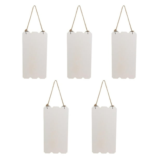 5 Pieces Unfinished Hanging , Banners Hang Tag Sheet Blank Wooden ...