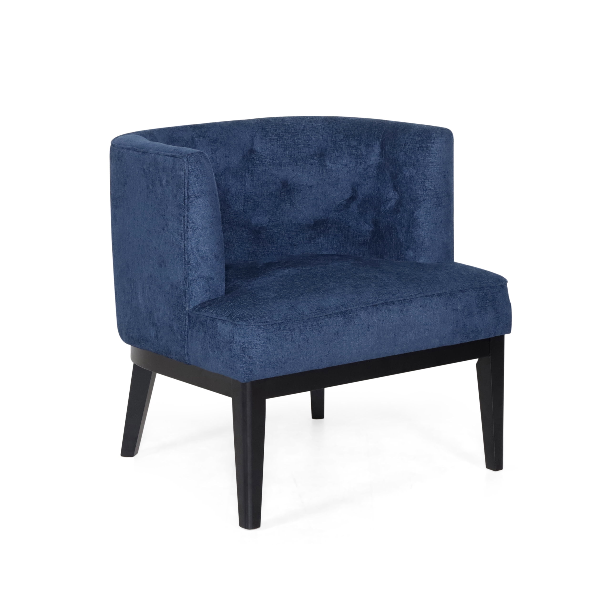 GDF Studio Evans Contemporary Tufted Accent Chair, Navy Blue Fabric and ...