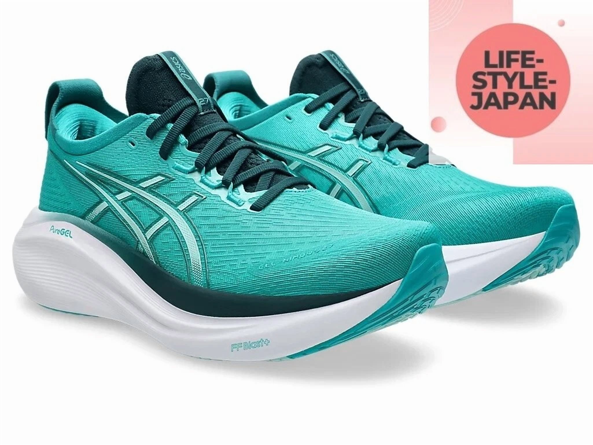 ASICS GEL-NIMBUS 27 STANDARD 1011B958 400 Wave Teal/Saxon Green Men ...
