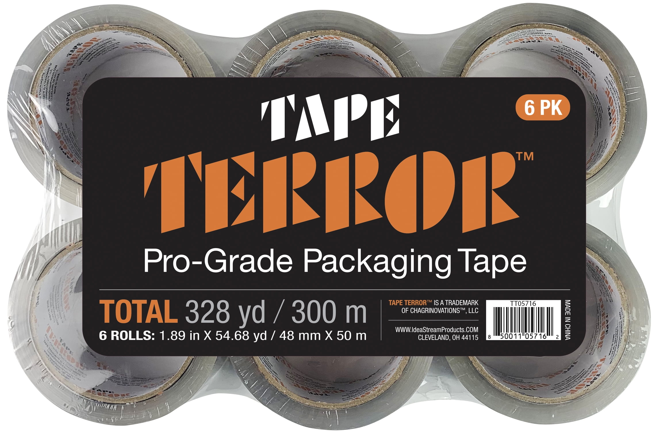 Tape Terror Pro-Grade Heavy Duty Adhesive Packing Tape 6 Pack (1.89" x ...