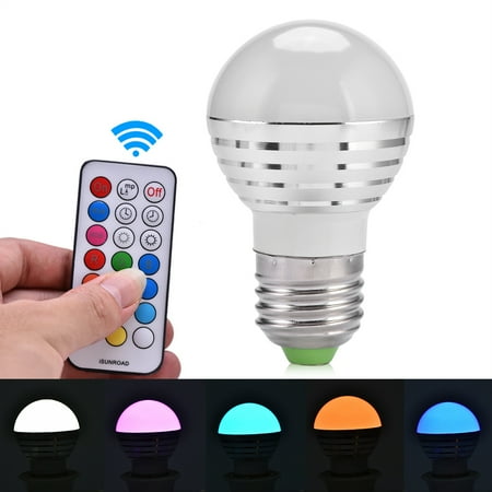 Yosoo E27 3W RGB LED Color Changing Candle Light Lamp Bulb +Remote ...