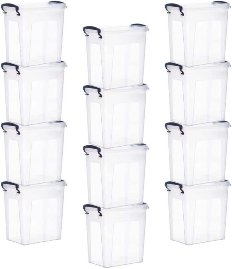 Superio Clear Storage Bins with Lids, Stackable Deep Storage Boxes with ...