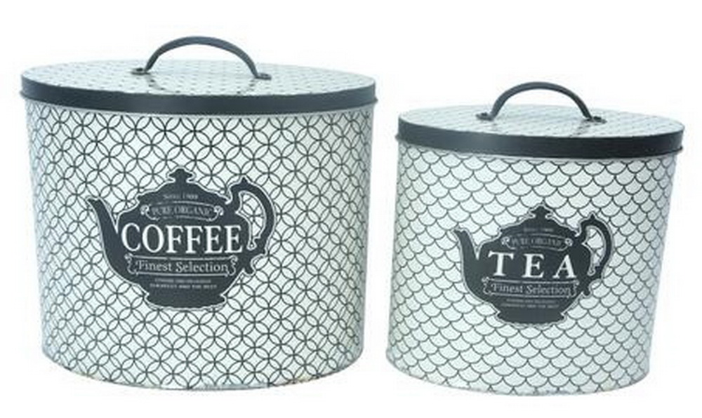 Jeco HD-HA048 Condiment-Themed Round Storage Tin - Set of 2 - Walmart.com