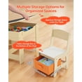 Kids Wooden Table and 2 Chairs Set with Storage Under Table and Chairs ...