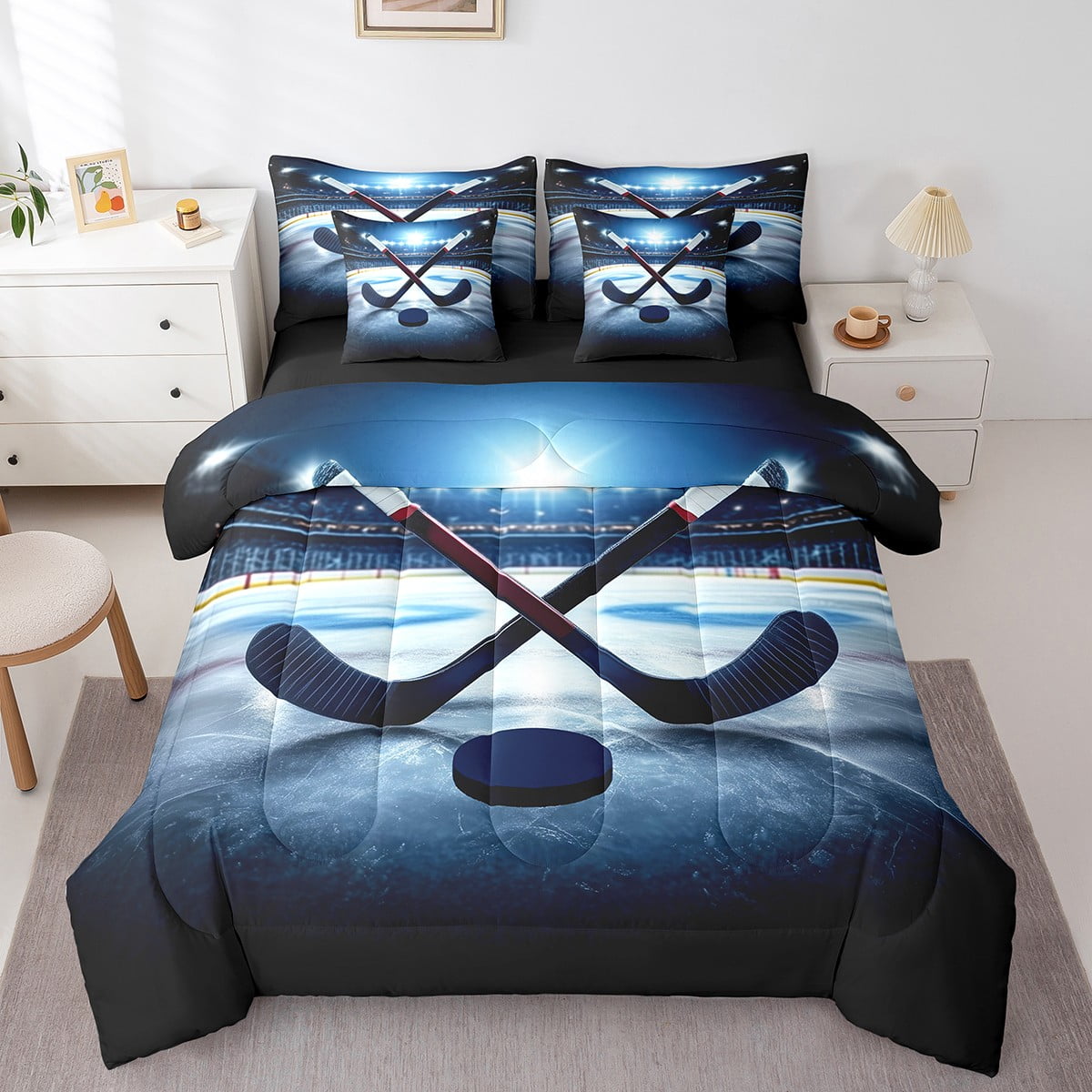 Click here for Erosebridal Ice Hockey Bed In A Bag Full Size blac... prices