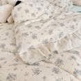 100% Cotton Muslin Duvet Cover Queen Blue Floral Bedding Set 3 PC ...