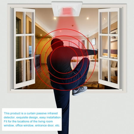 Wired PIR Motion Sensor Window Curtain Passive Infrared Alarm Detector ...