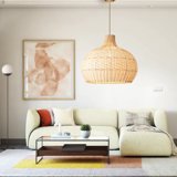 Arturesthome Elegant White Rattan Kitchen Island Pendant Light Shade ...