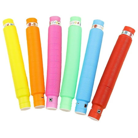 6 /12 Pack Big Light Up Pop Tubes Sensory Toys For Kids Boys Girls ...