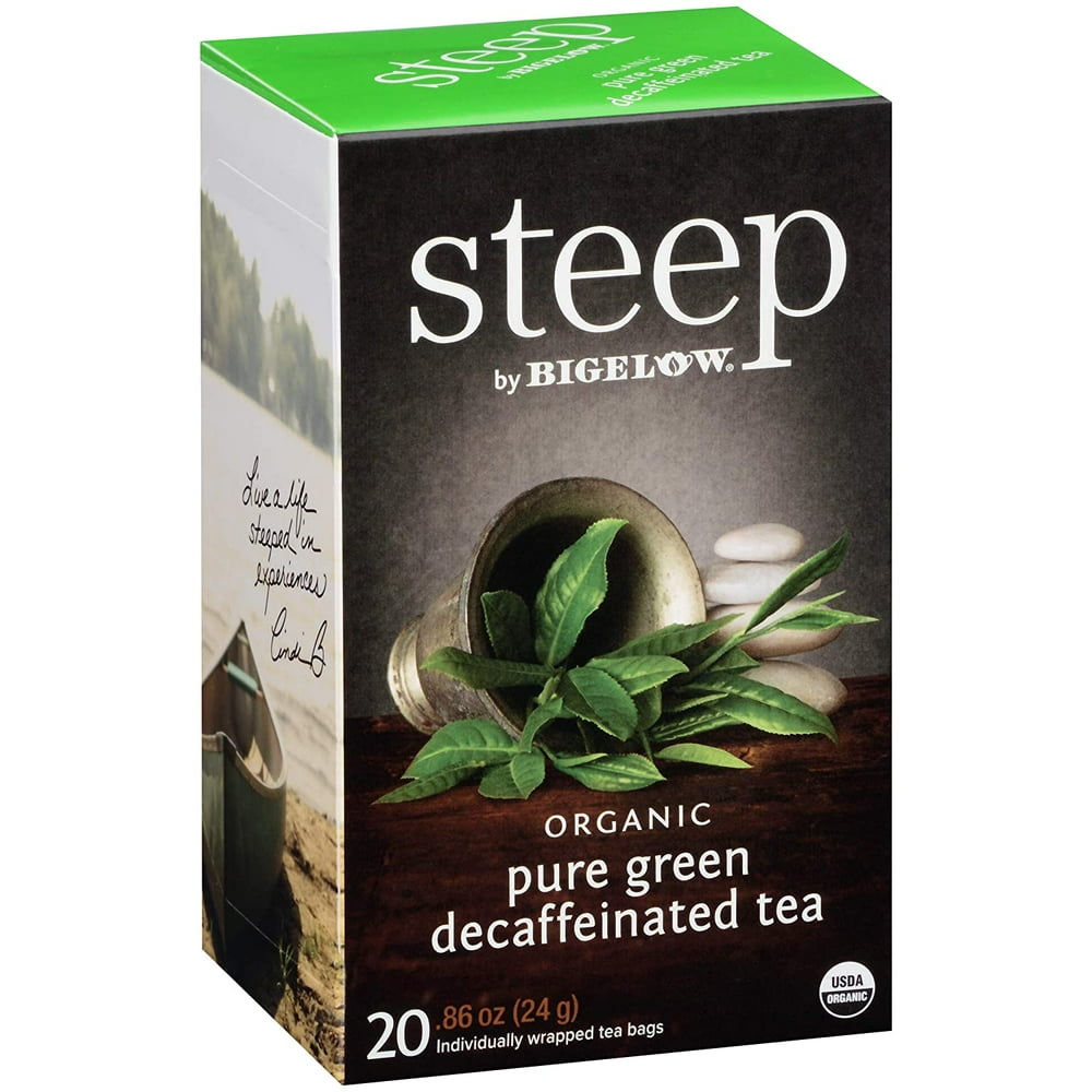 steep by Bigelow Organic Pure Caffeine-Free Green Tea, 20 Count (Pack ...