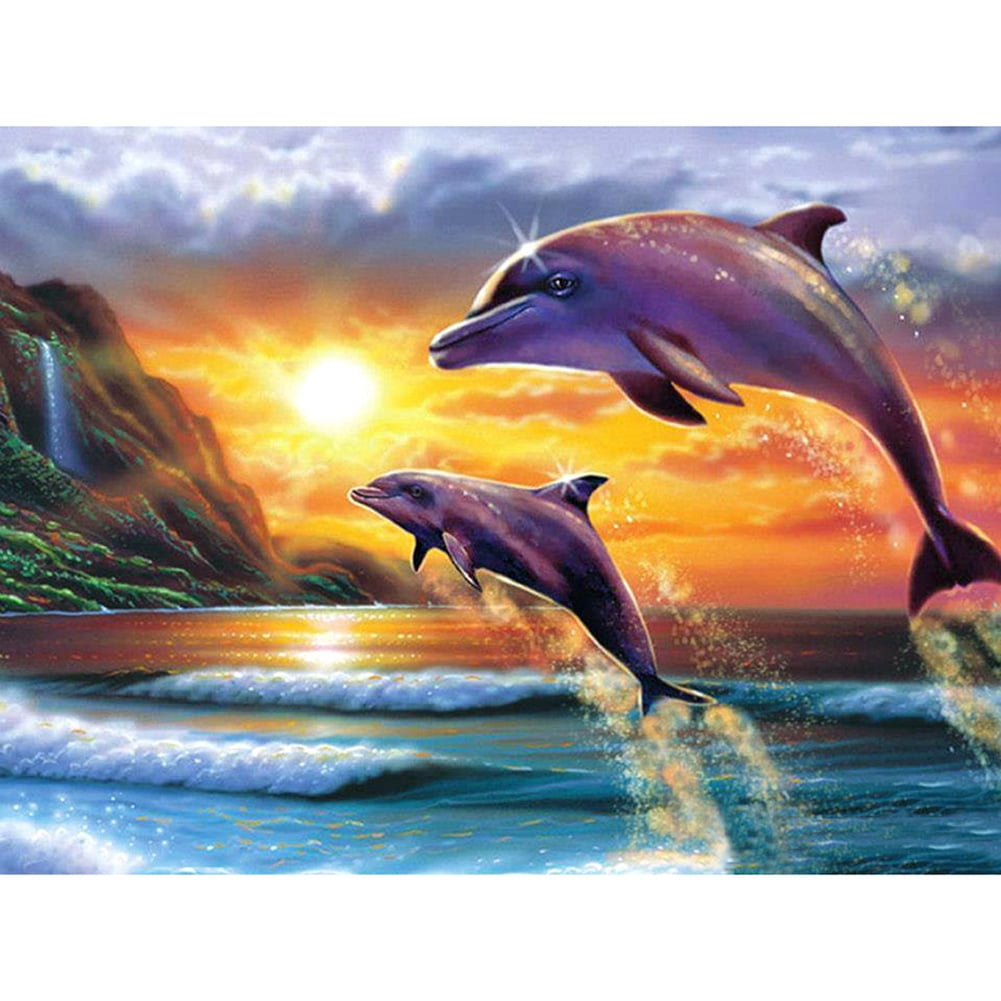 Dolphin Painting Sunset