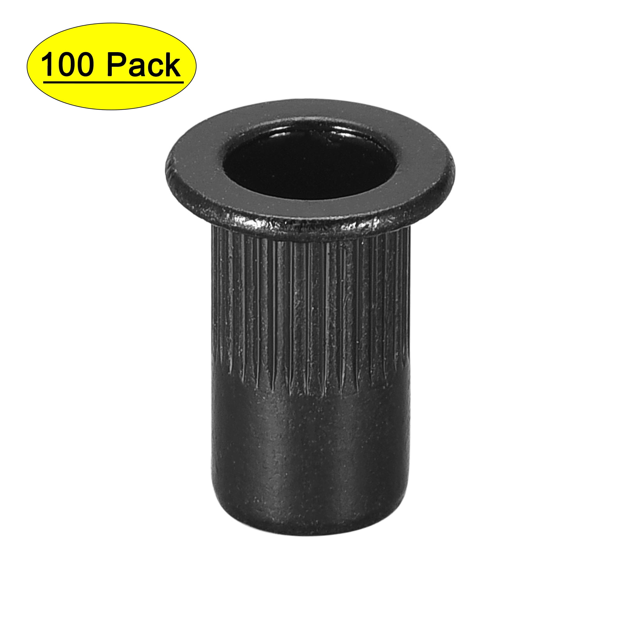 M5 Rivet Nuts Carbon Steel Zinc-Plated Knurled Flat Head Threaded ...