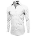 Omega Italy Mens Long Sleeve Dress Shirt Solid Color Regular Fit 25