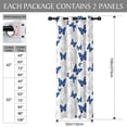 Butterfly and Outline Blue Pattern Blackout Curtains,Triple Weaved ...