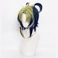 Blue-Green Gradient Short Curly Wavy Hair Wig with Center-Parted Bangs ...