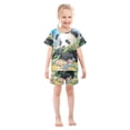 Cartoon Panda Summer Pajama Set Soft Cotton Short Sleeve Sleepwear 2PCS ...