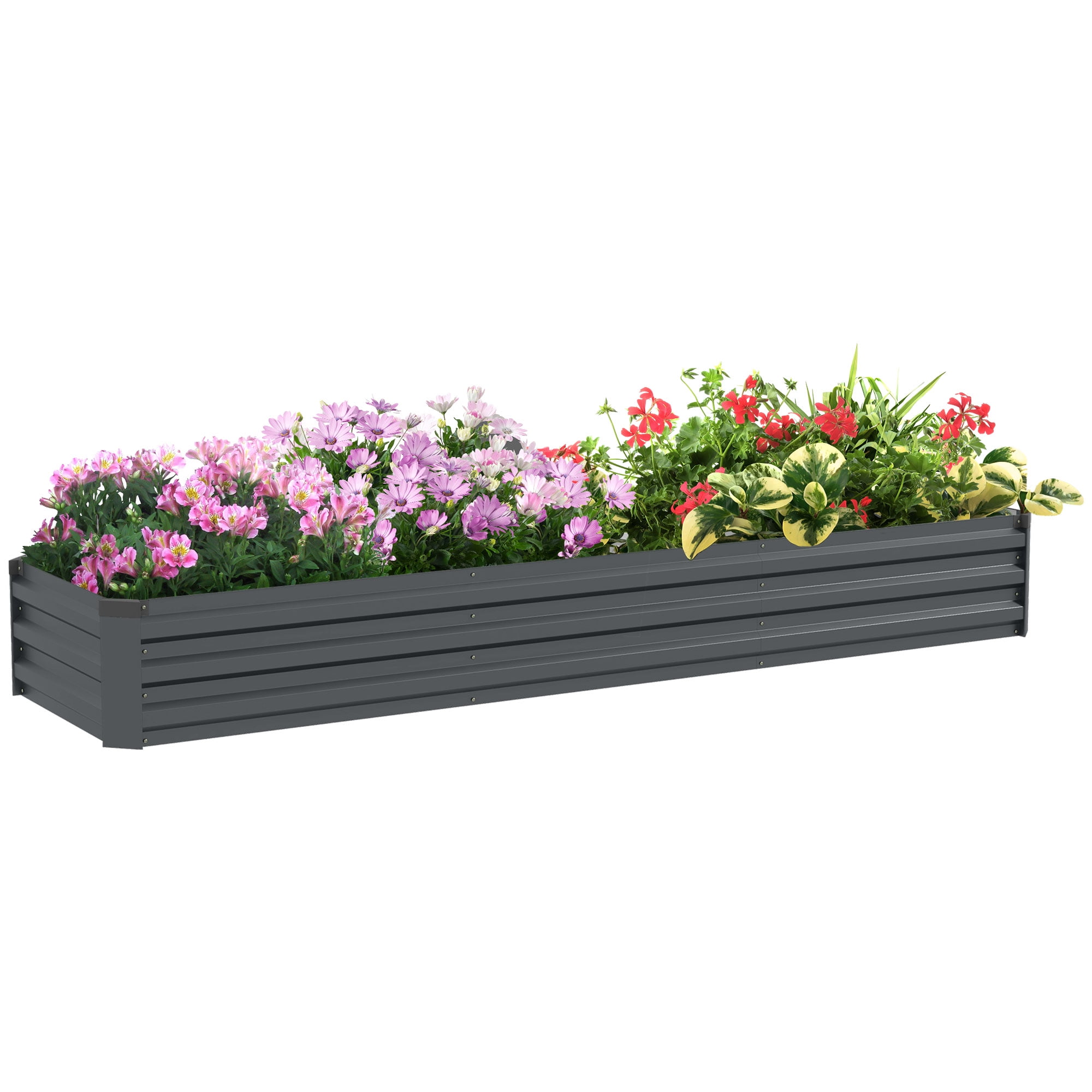 Click here for Outsunny 8x2x1ft Raised Garden Bed Large Galvanize... prices