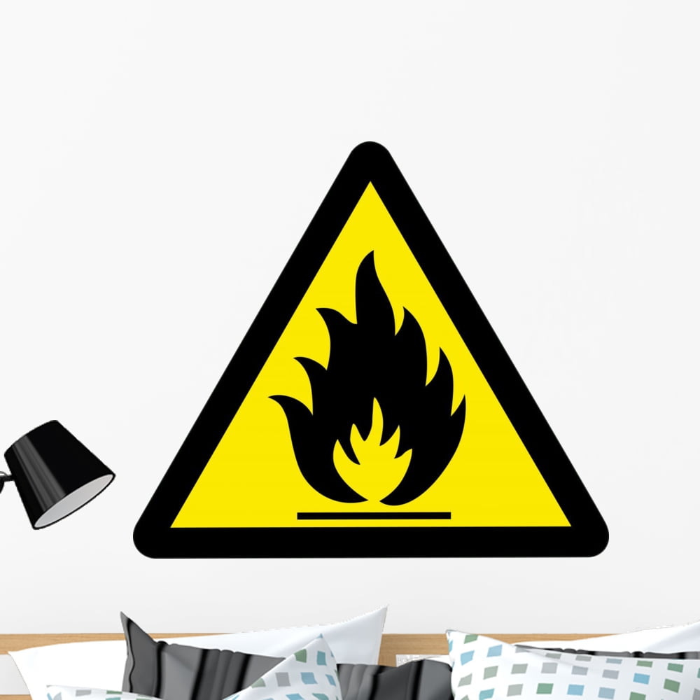 Chemical Sign Flammable Triangle Wall Decal by Wallmonkeys Peel and ...