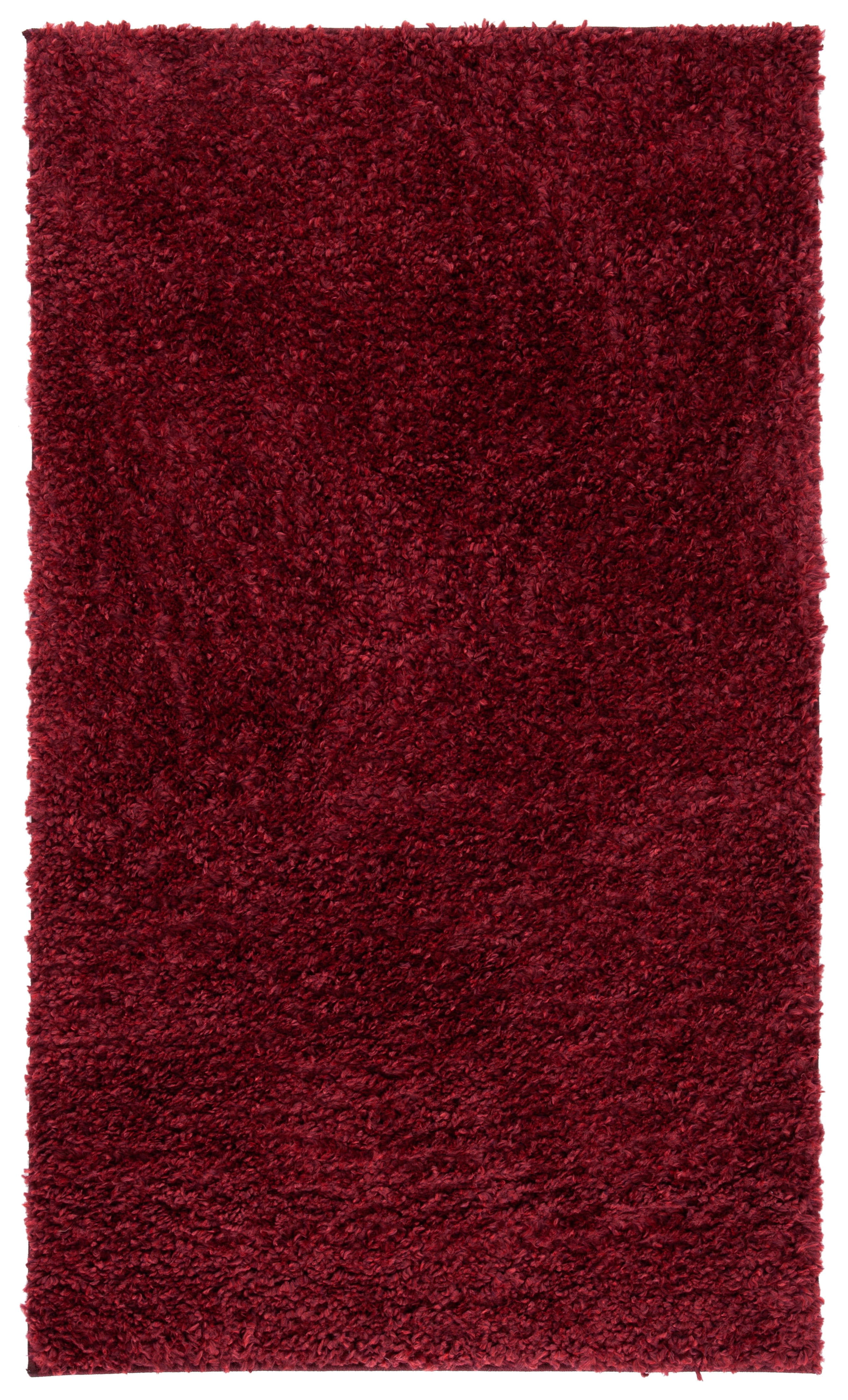 SAFAVIEH August Carlene Solid Plush Shag Area Rug, Burgundy, 2'3" x 4 ...