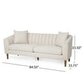 Lagom 3 Seater Tufted Fabric Sofa, Beige, Dark Brown - Walmart.com