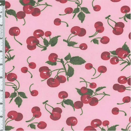 Pink/Red Cherries Poly Mesh, Fabric By the Yard - Walmart.com